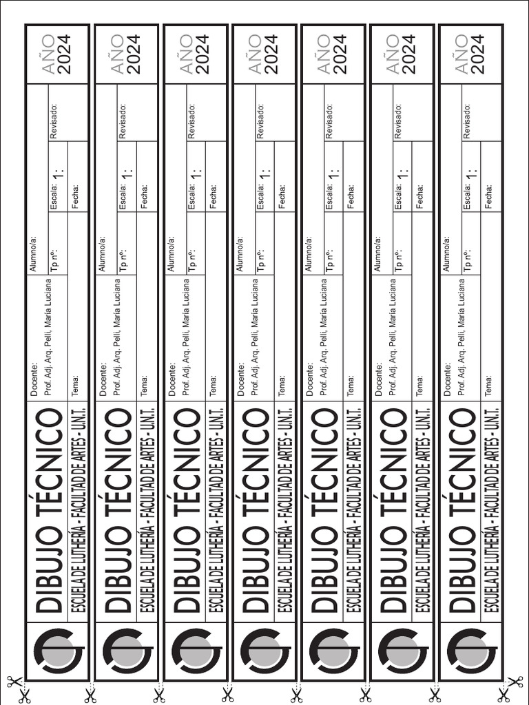 Rótulo Dibujo Tècnico Hoja A4 para recortar | PDF | Dibujo técnico | Infografia