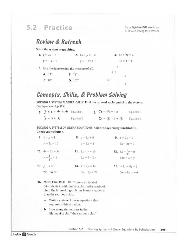 5.2 Practice (Solving Systems by Substitution) | PDF