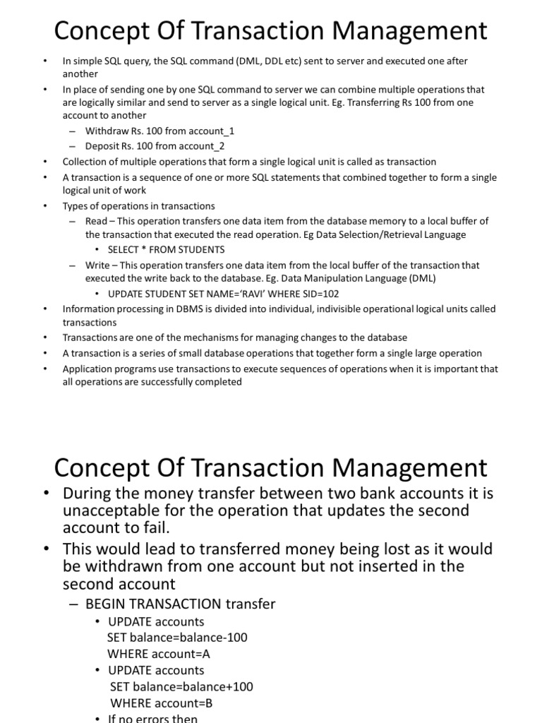 DBMS Unit-6 | PDF | Database Transaction | Databases