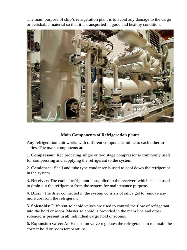 Ship Refrigeration System Overview | PDF | Gas Technologies ...