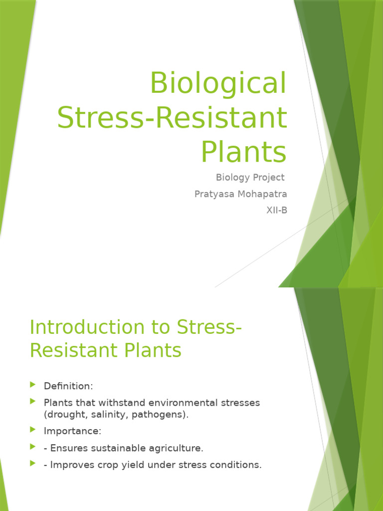 Stress-Resistant Plants Overview | PDF