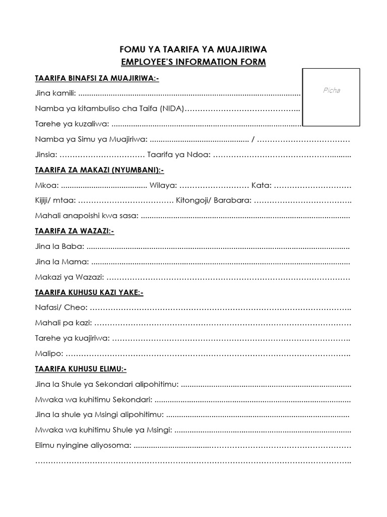 TAARIFA ZA MUAJIRIWA | PDF