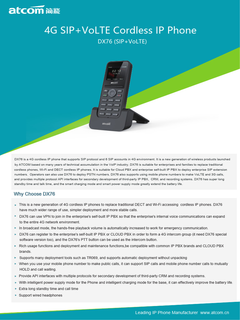 DX76-EN-1.8 | PDF | Session Initiation Protocol | Voice Over Ip
