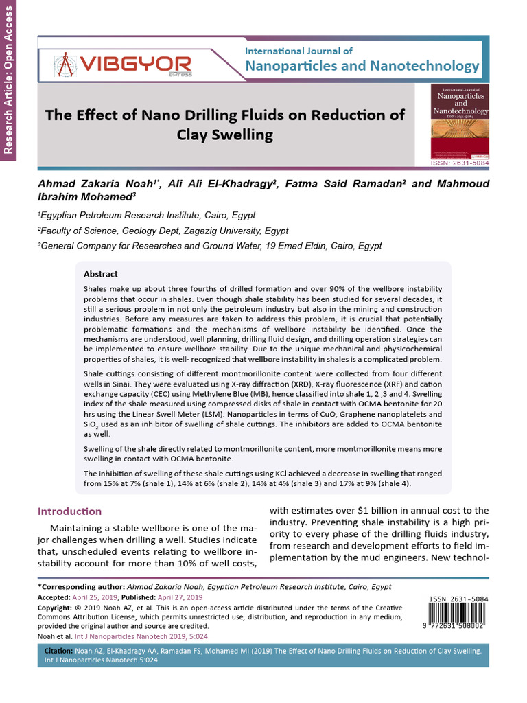The Effect of Nano Drilling Fluids On Re | PDF | Physical Sciences | Materials