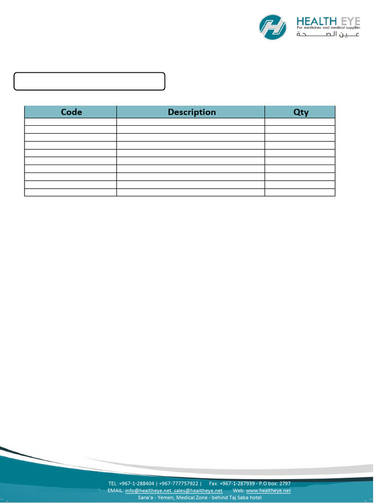 Medical Supply Order OR25-0015 | PDF