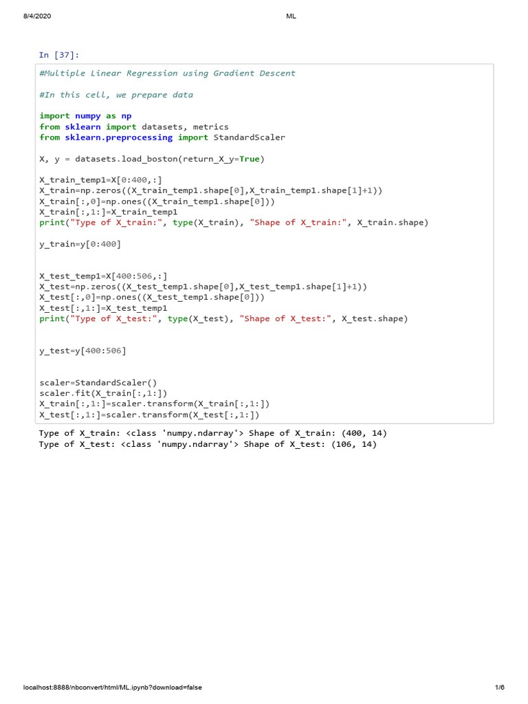 Linear Regression Using Gradient Descent and Normal Equation Method | PDF | Mean Squared Error ...