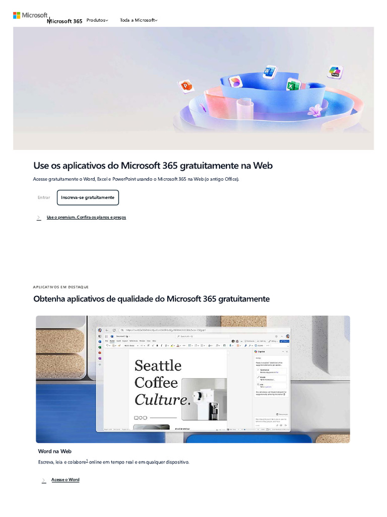 Microsoft 365 Online Grátis - Word, Excel, PowerPoint | PDF