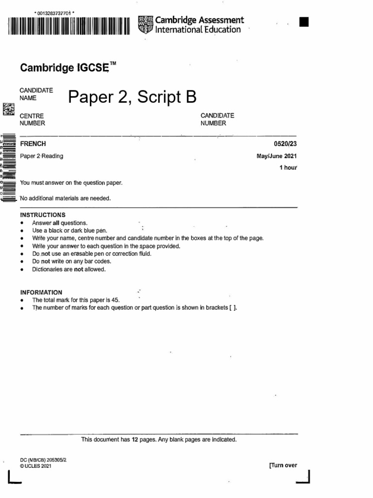 05 0520 7156 Ext P2 ScriptB | PDF