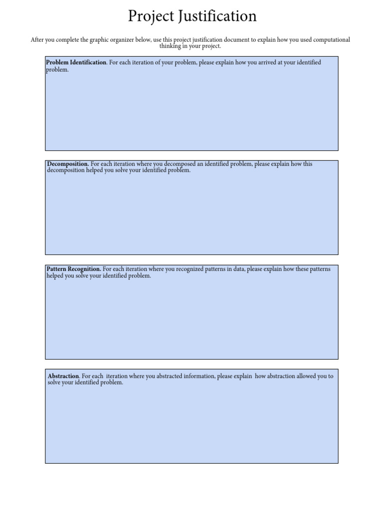 Graphic Organizer and Project Justification. | PDF | Information
