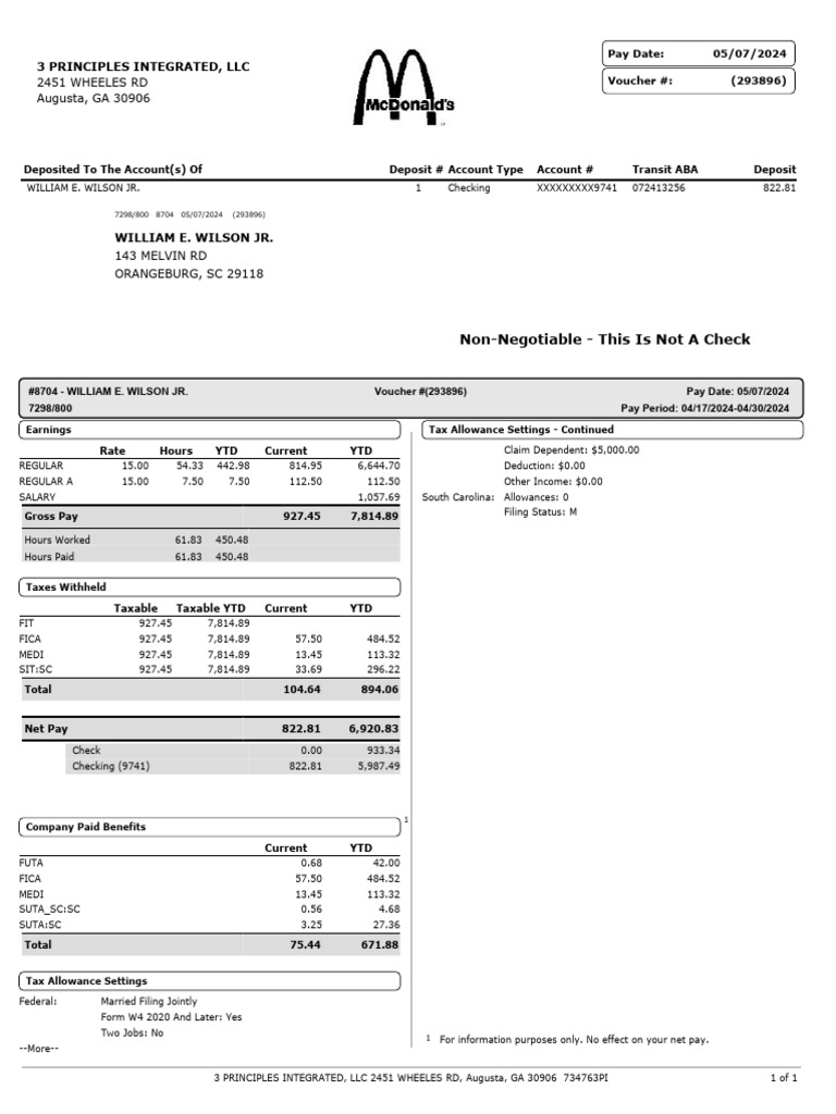 Detailed Pay Stub Breakdown | PDF | Economy Of The United States ...