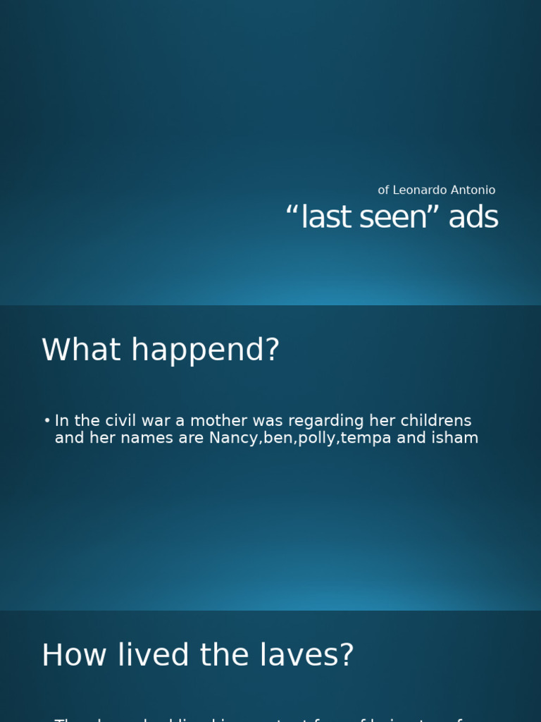 "Last Seen Ads: Family Searches Post-Slavery" | PDF
