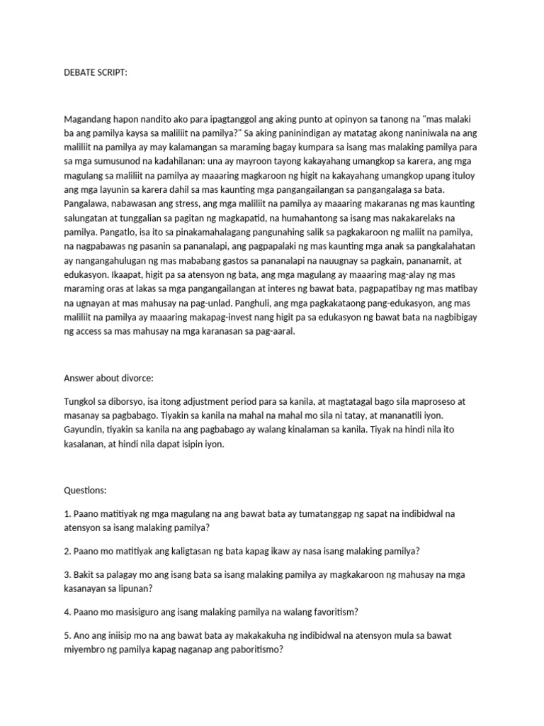 Debate Script-Wps Office | PDF