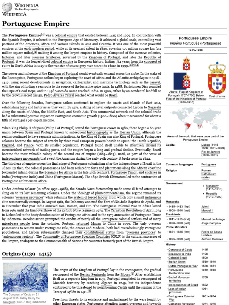 Portuguese Empire | PDF | Portugal | Age Of Discovery