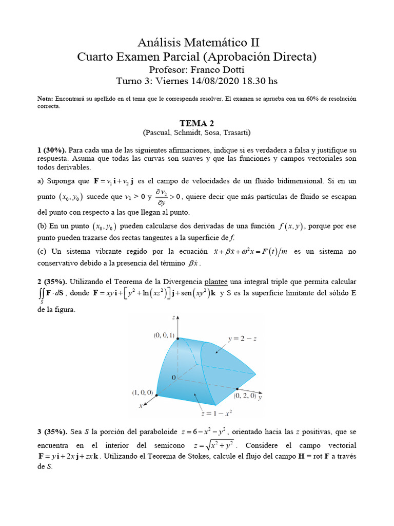AM2 Cuarto Parcial T3 2020 Tema2 | PDF