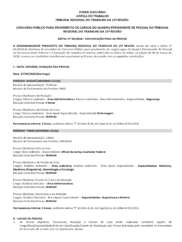 Microsoft Word - Edital - Convocacao - Provas - Doc - Edital - Convocacao - Provas | PDF