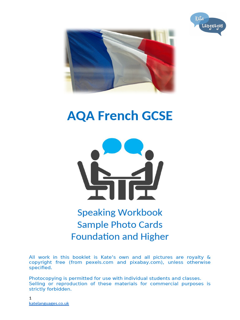 AQA French GCSE Photocards | PDF