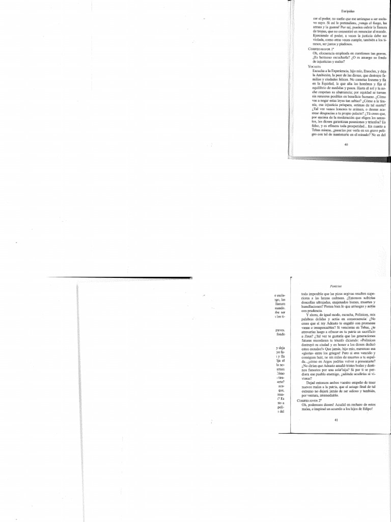 FENICIAS - Yocasta Eteocles Polinices | PDF