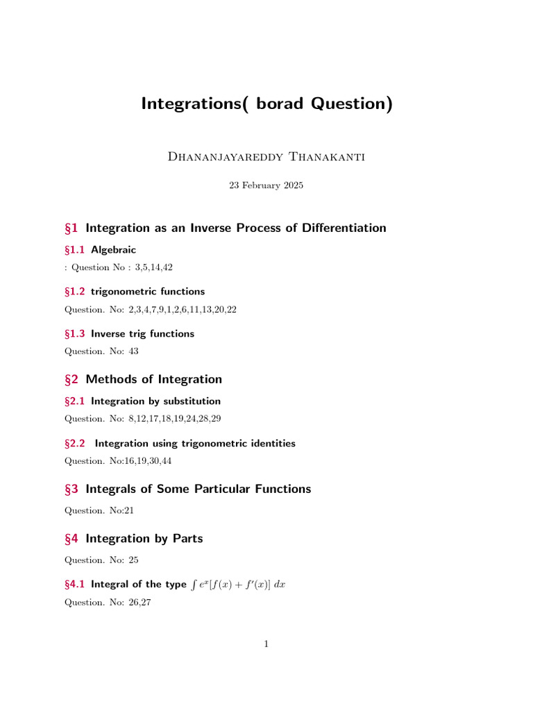Integrations Borad Question | PDF
