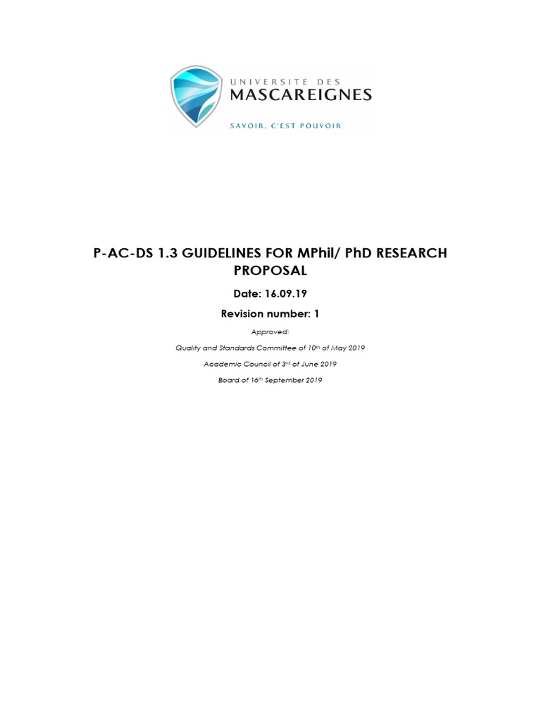 Guidelines For MPhil PHD Research Proposal | PDF | Doctor Of Philosophy ...