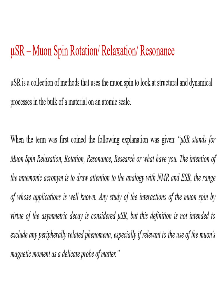 MUSR | PDF | Atomic Physics | Electromagnetism