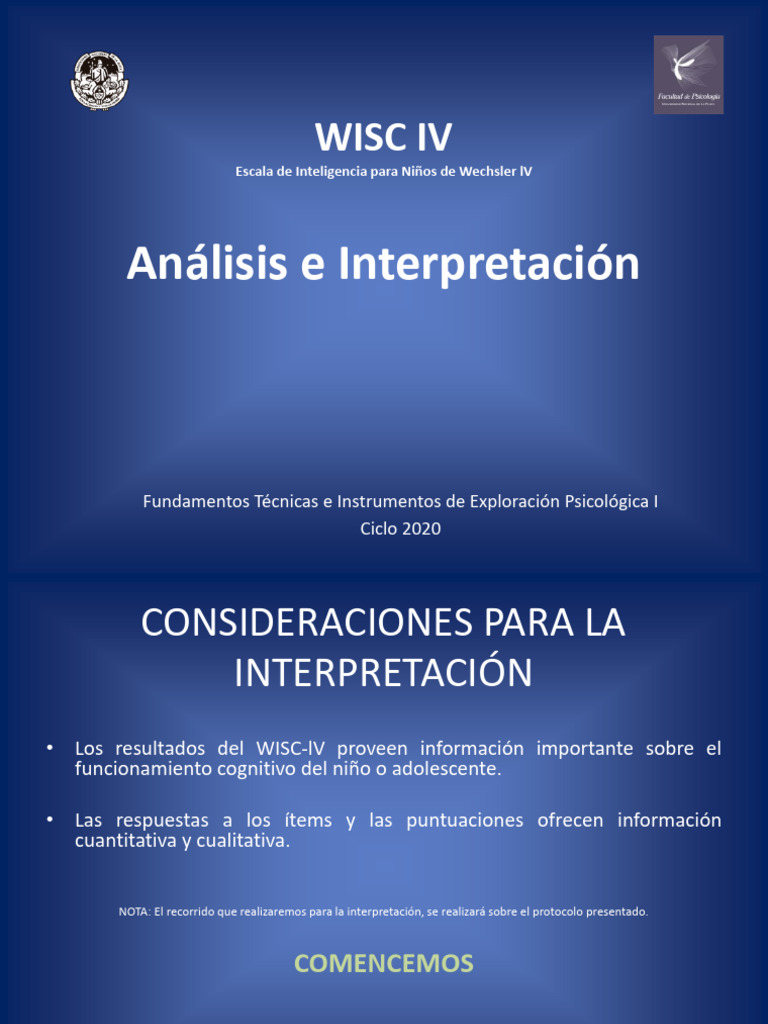 WISC IV Análisis e Interpretación | PDF | Cognición | Ciencia cognitiva