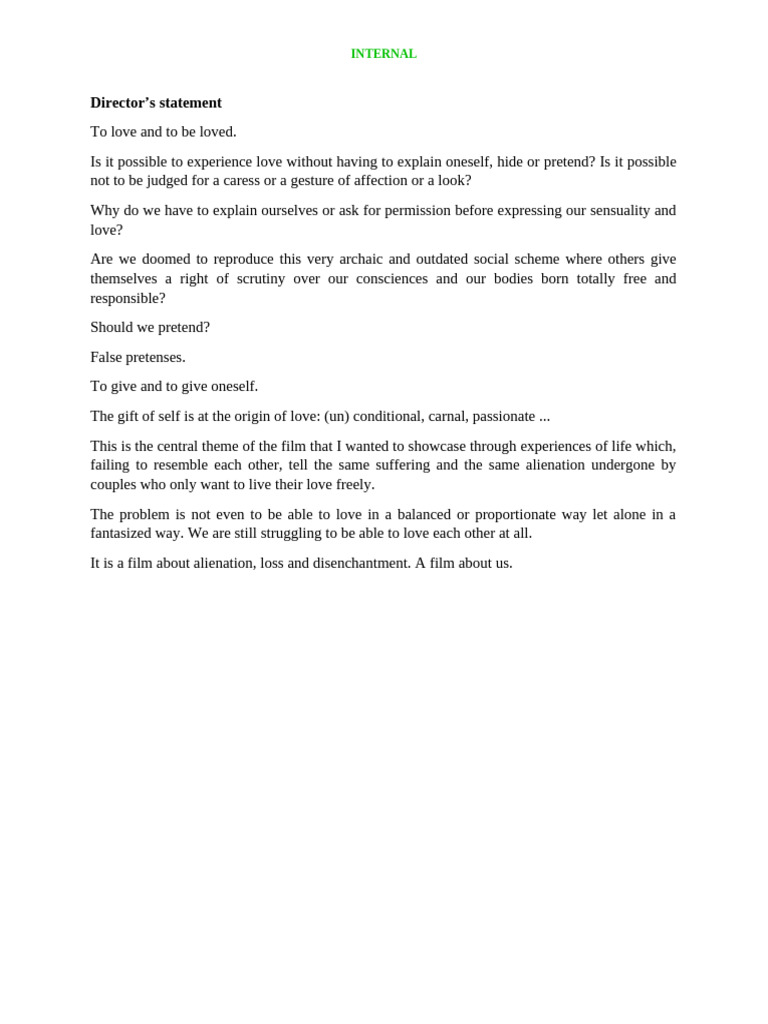 Director S Statement | PDF