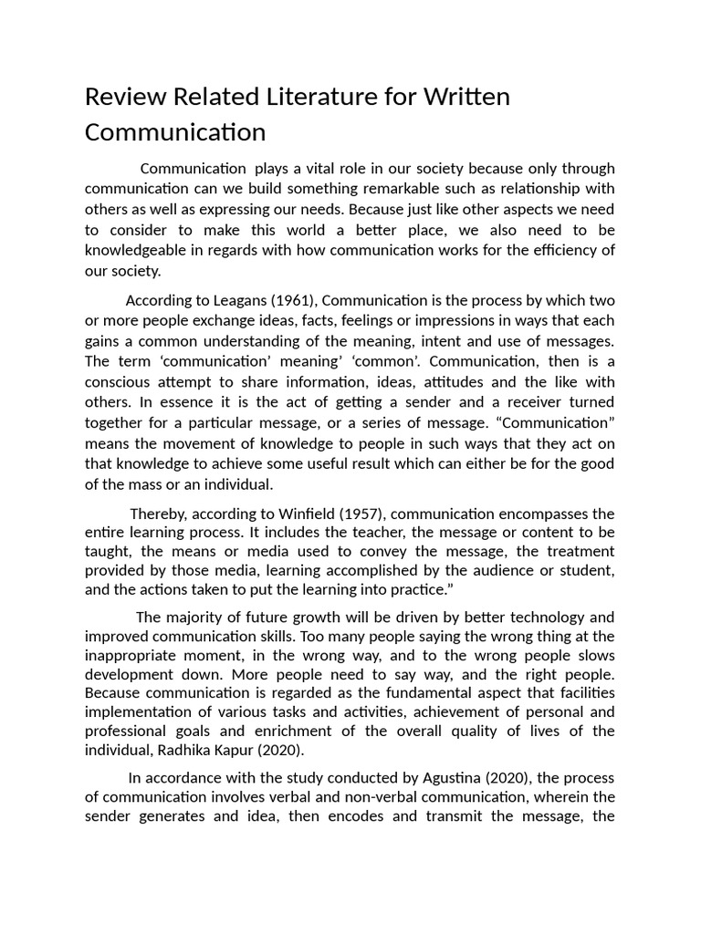 rrl | PDF | Communication | Behavior Modification