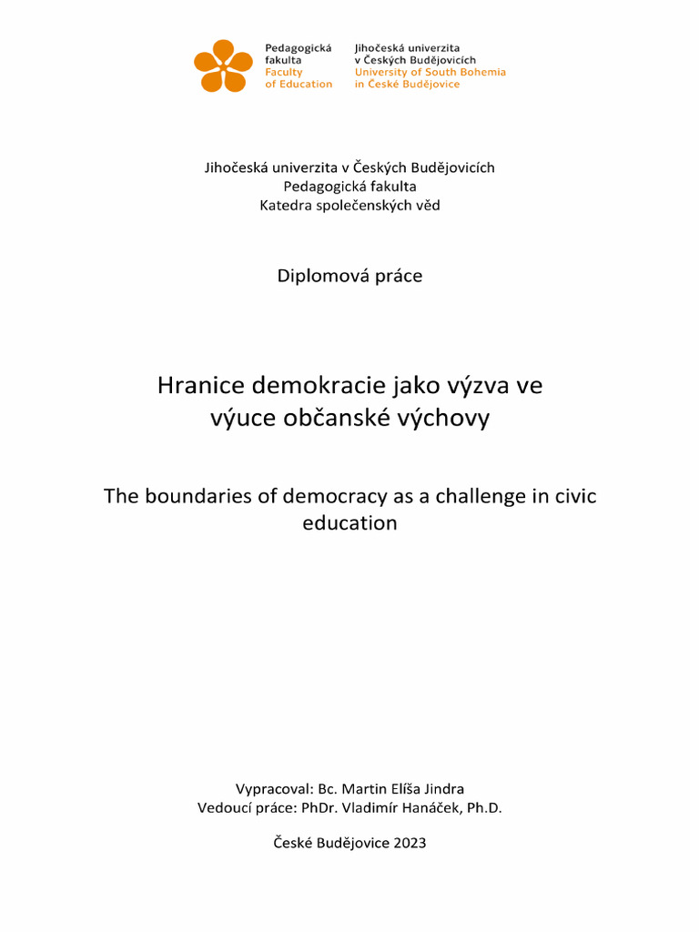 Martin Elisa Jindra - Hranice Demokracie Jako Vyzva Ve Vy Archive | PDF