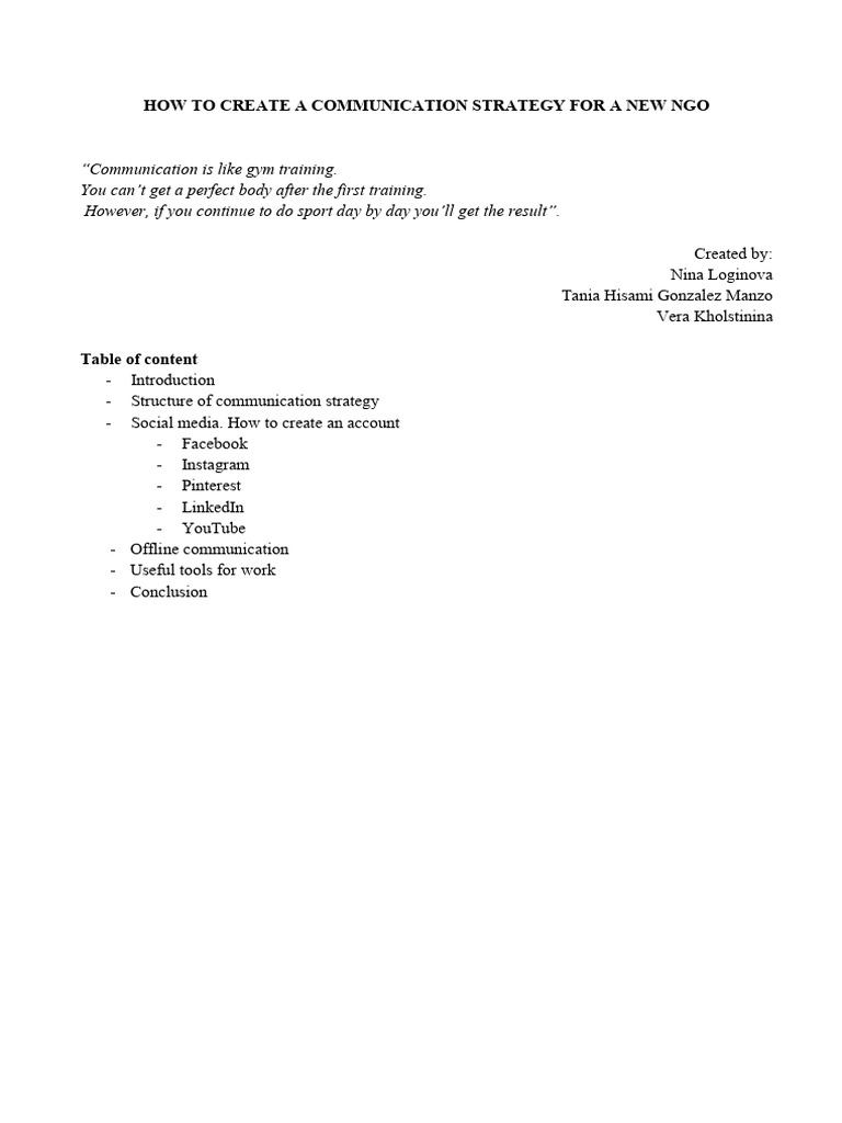 3 Guide For A Communication Strategy | PDF | Facebook | Linked In