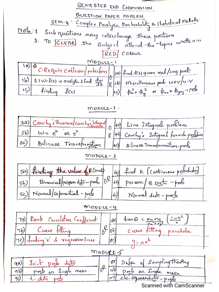 18MAT41 QP Pattern | PDF