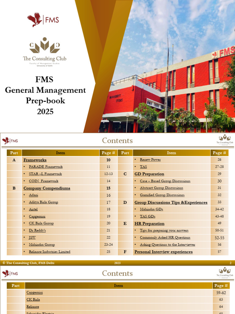 Sneak Peek - The FMS General Management Prep-Book | PDF | Employment ...