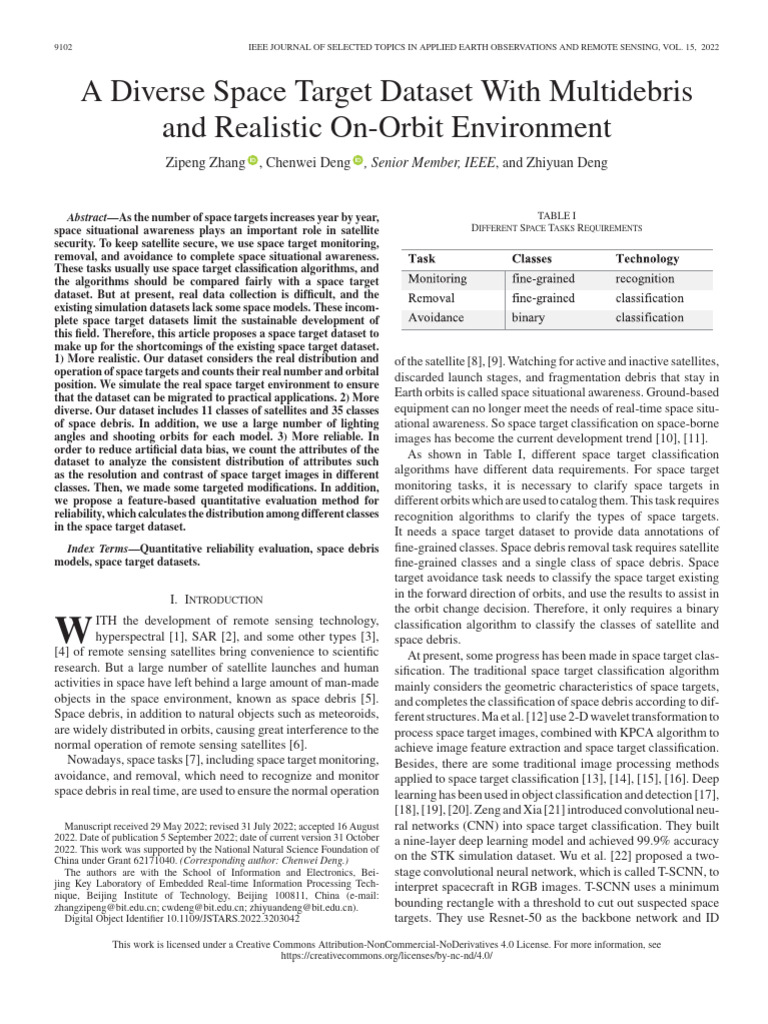 A Diverse Space Target Dataset With Multidebris and Realistic On-Orbit ...