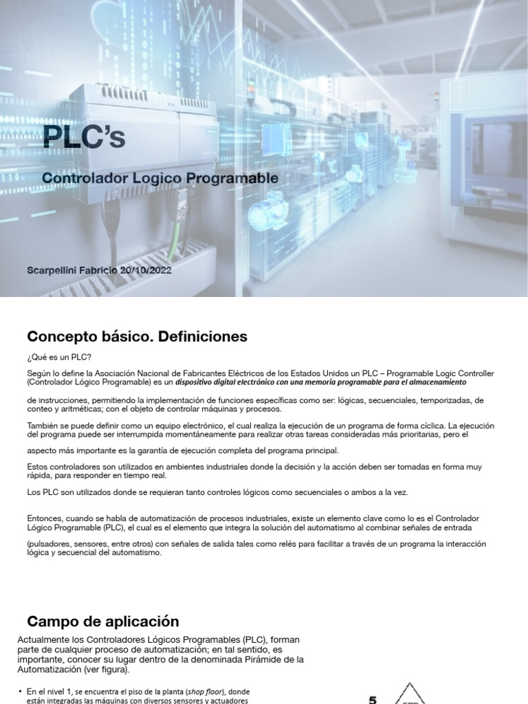 Introducción a los PLC en Automatización | PDF | Controlador lógico programable | Ingeniería ...