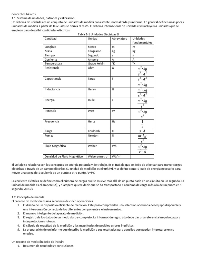 Conceptos básicos - mediciones elctricas | PDF | Kilogramo | Medición