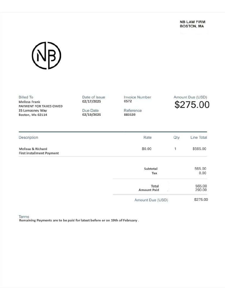 First Installment Payment (2) - 1 | PDF