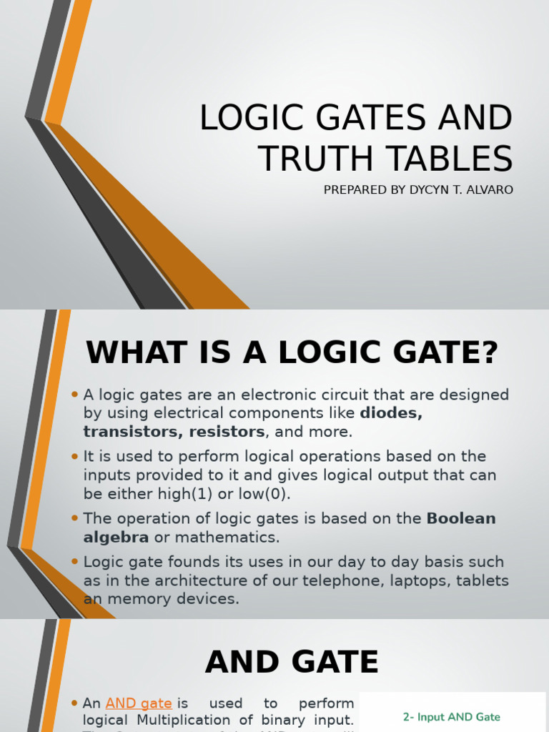 Lesson-2-LOGIC-GATES-AND-TRUTH-TABLES | PDF | Logic Gate | Digital ...