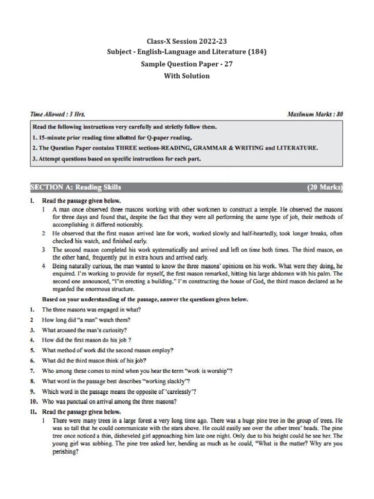 Science Sample QP | PDF