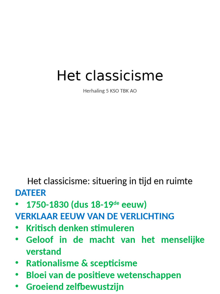1 Het Classicisme Herh | PDF