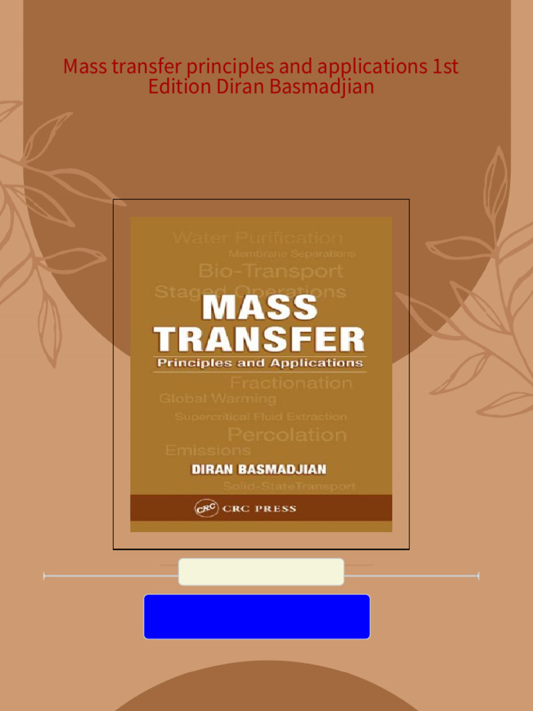 Download Full Mass transfer principles and applications 1st Edition Diran Basmadjian PDF All ...