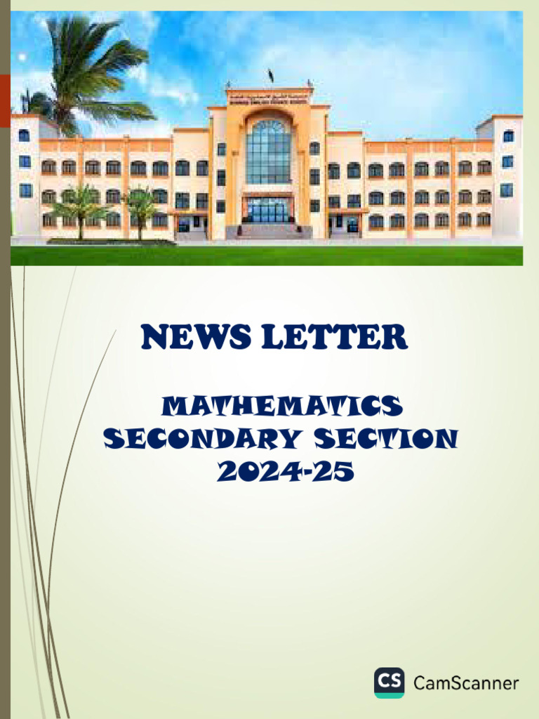 Mathematics Newsletter 2024-25 Highlights | PDF | Axiom | Mathematics