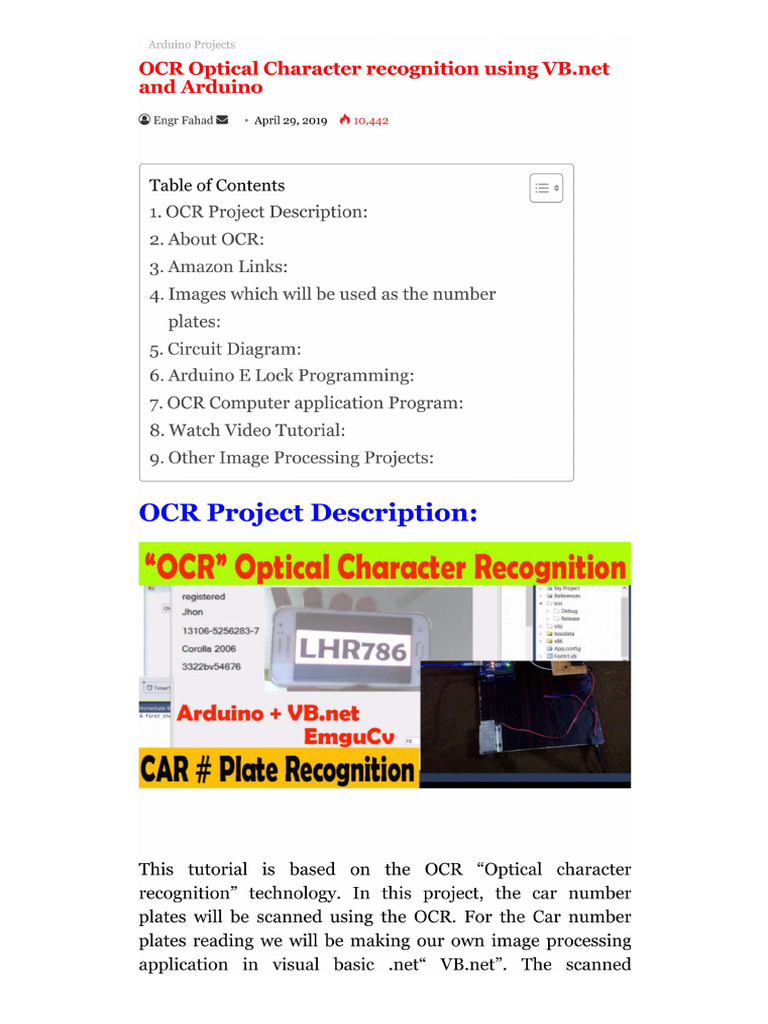 OCR Arduino | PDF
