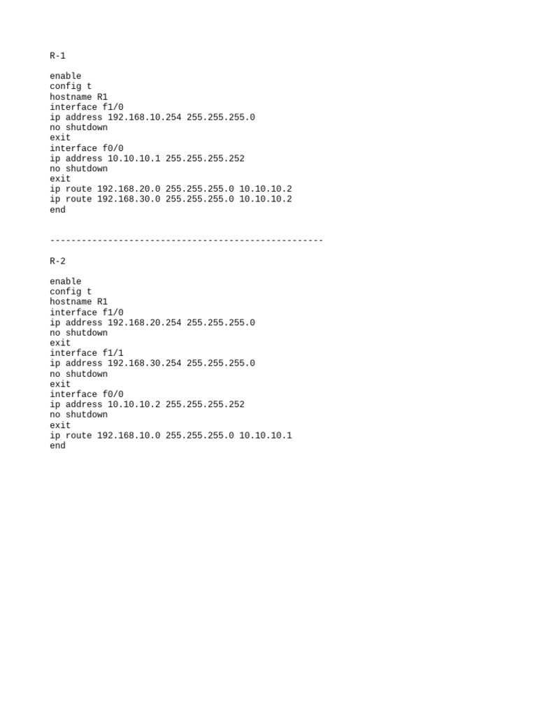 Configuration Files R-1 & R-2 | PDF