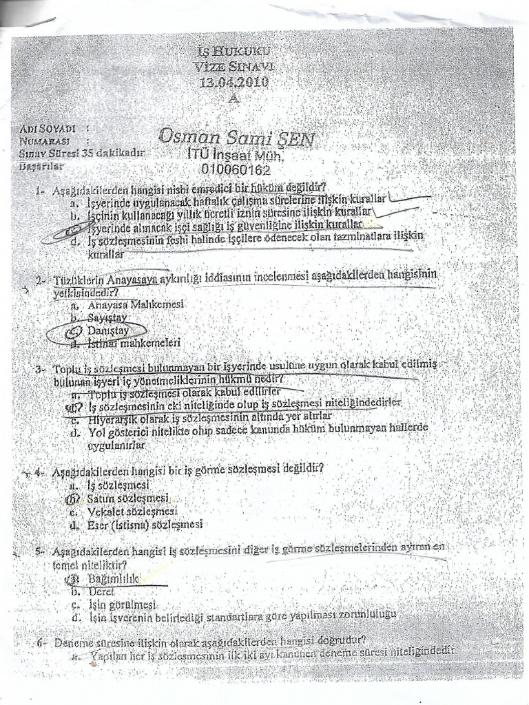 Huk201 Final Soruları Ve Notlar | PDF