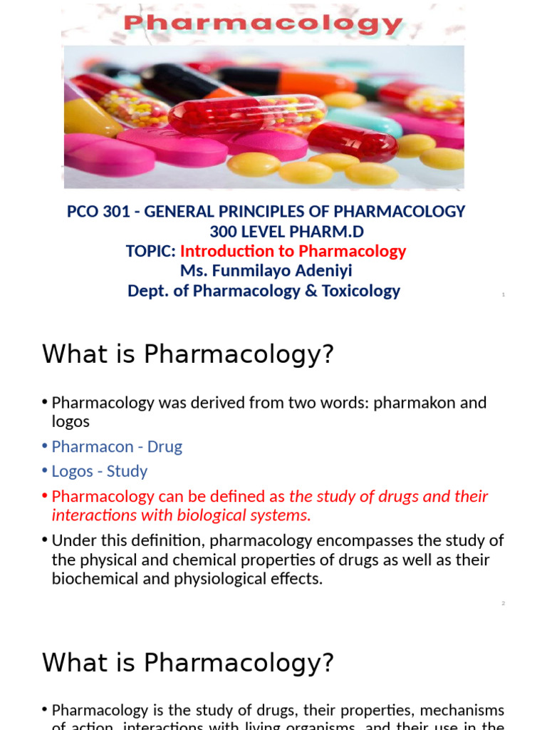 Introduction to Pharmacology Basics | PDF | Pharmacology | Pharmacogenomics