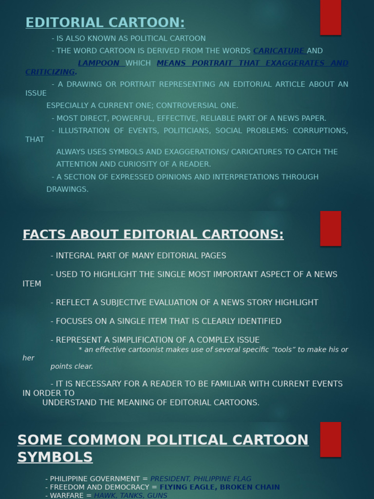 Editorial Cartoon Guide & Symbols | PDF | Cartoon | News