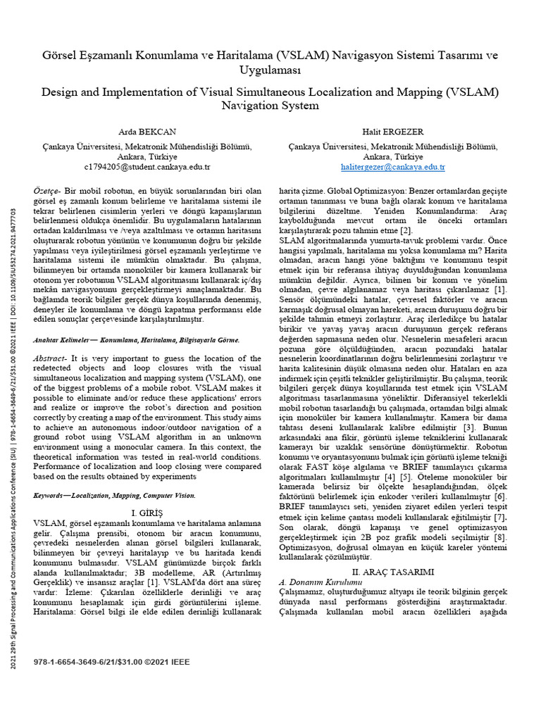 Design and Implementation of Visual Simultaneous Localization and Mapping VSLAM Navigation ...