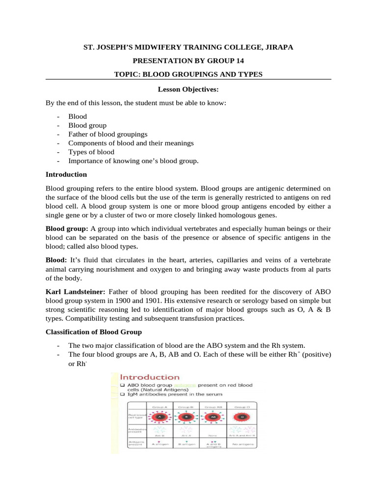 Blood Groupings and Types | PDF | Blood Type | Blood