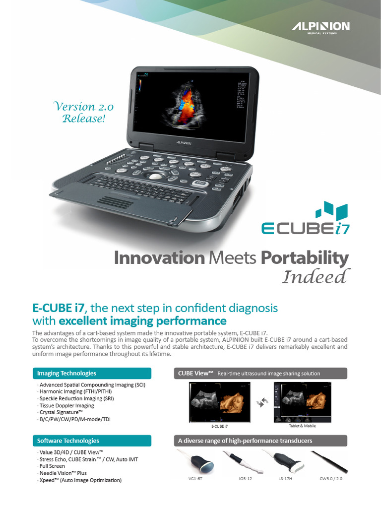 70002234f (Rev 1) E-CUBE I7 - Service Manual | PDF | Medical Ultrasound | Medical Diagnosis