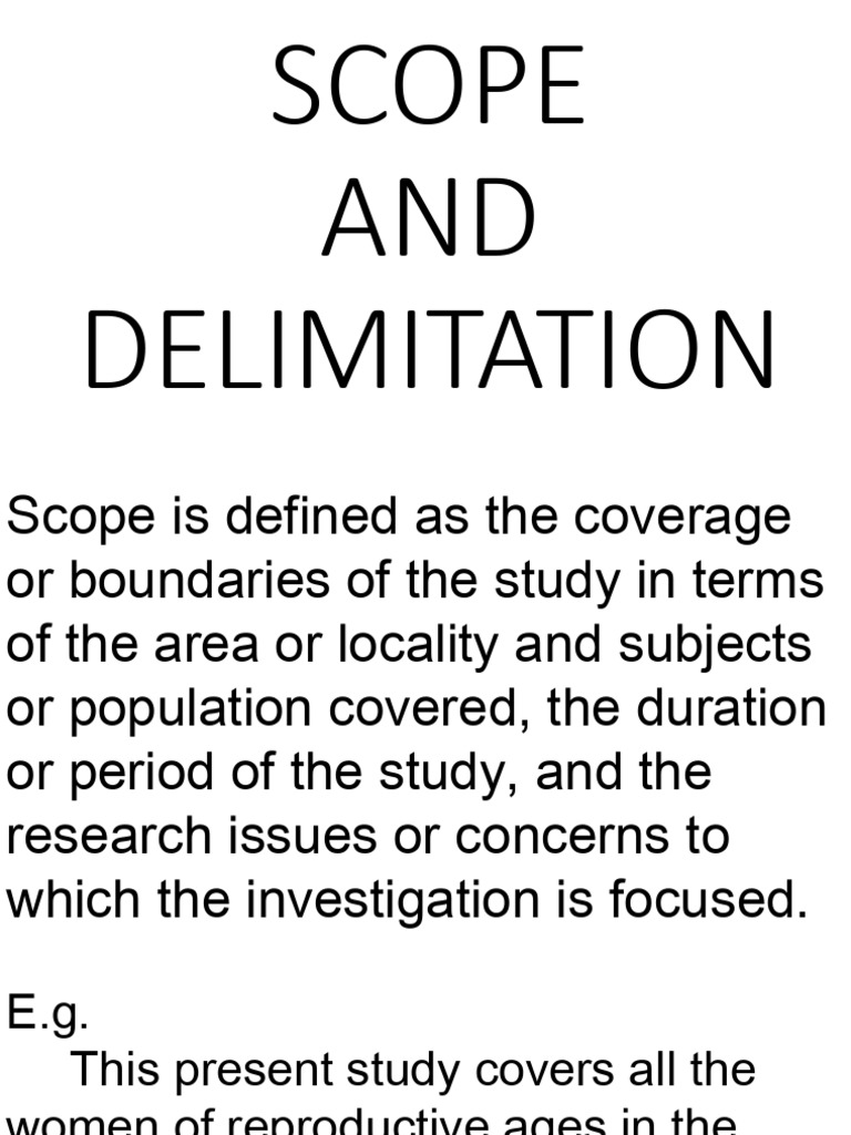 Lesson 9 Scope and Delimitation | PDF