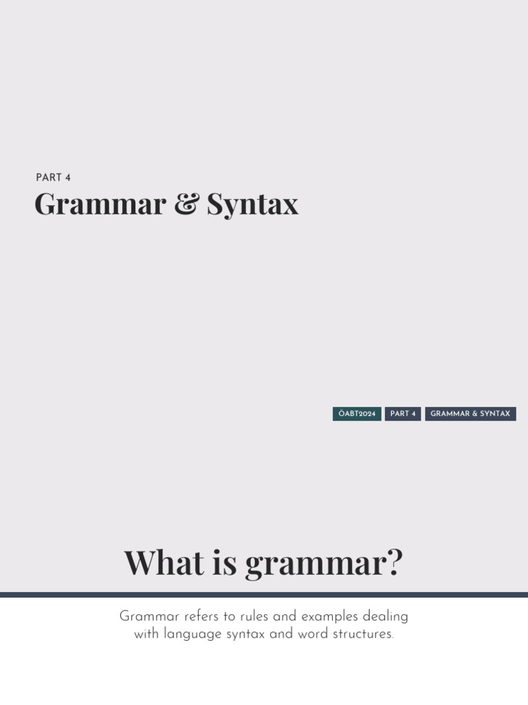 p4 Grammar Syntax | PDF | Syntax | Phrase